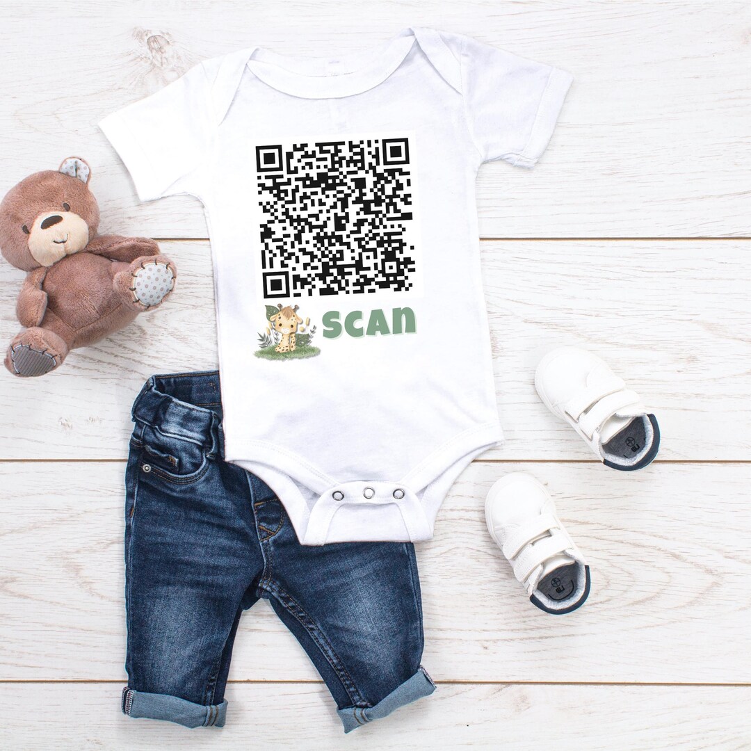 Baby QR Code Bodysuit Fun Diaper Duty Volunteer Design Unique Baby ...