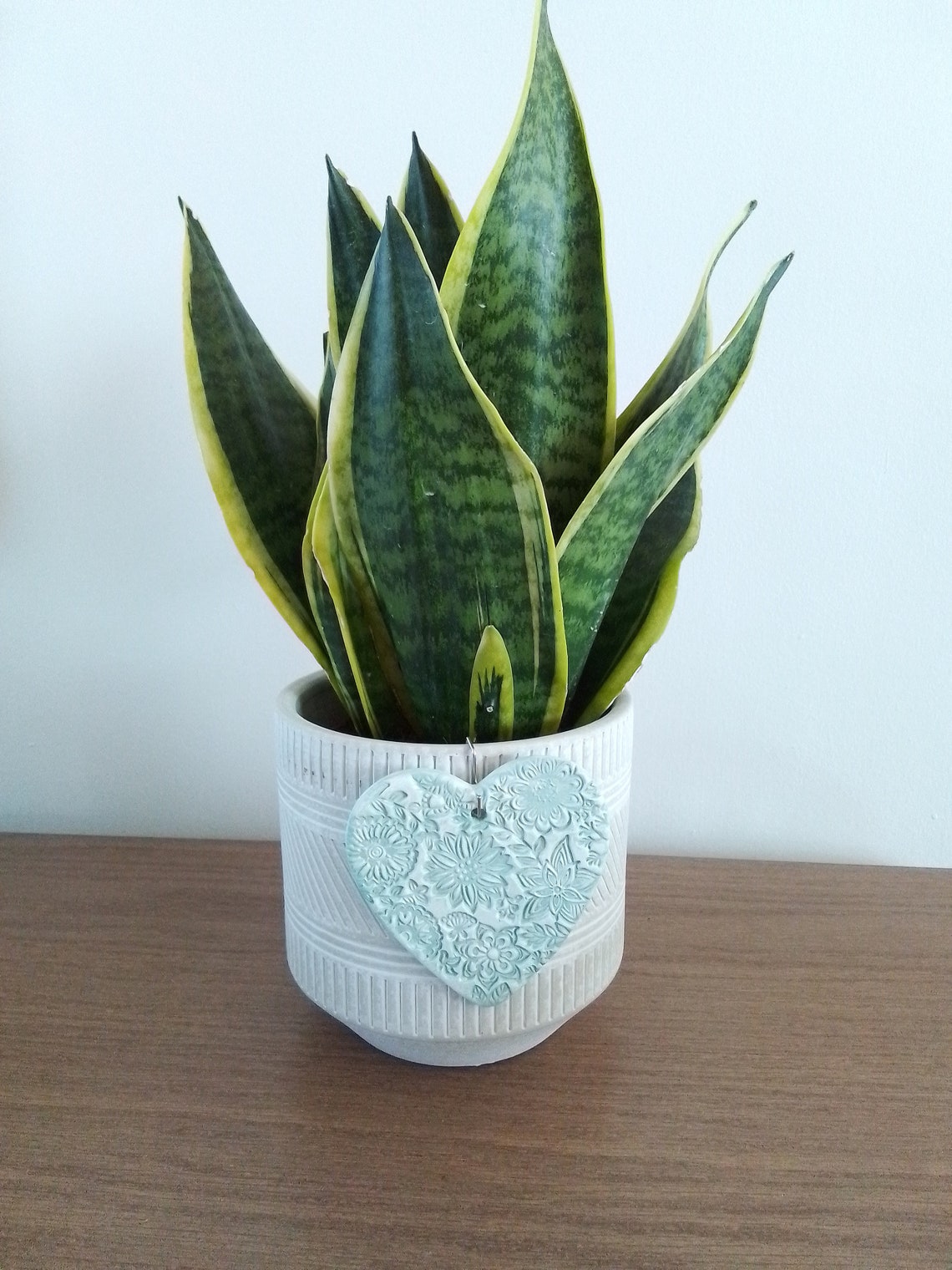 Hand Painted, Embossed Heart, Clay Heart, Keepsake, Hanging Decoration ...