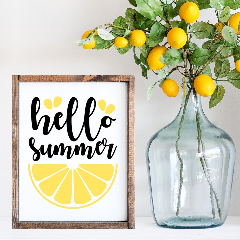 Hello Summer - Lemon - Svg | Eps | Dxf | Png | Digital Downloads - SVG ...