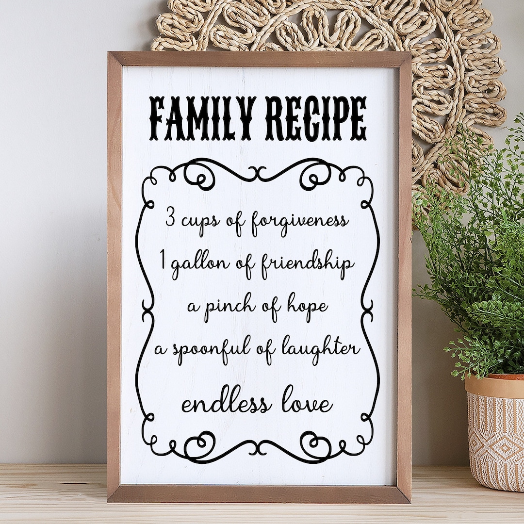 Family Recipe Svg Eps Dxf Png Digital Downloads SVG File Cutting Files ...