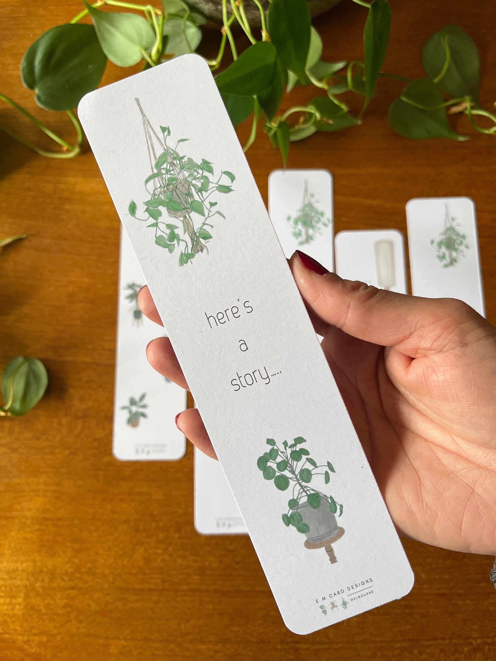 Indoor Plant Bookmarks Rubber Plant-pilea-pothos Ctenanthe - Etsy