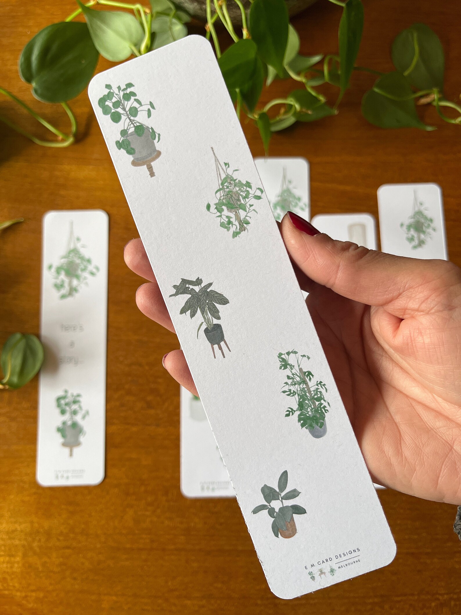 Indoor Plant Bookmarks Rubber Plant-pilea-pothos Ctenanthe - Etsy