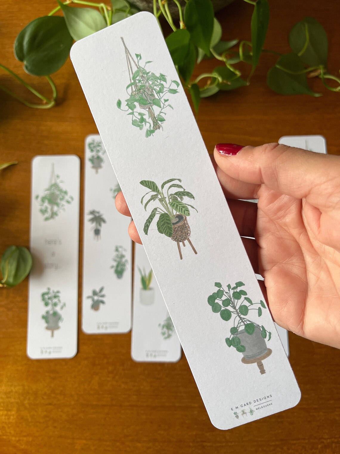Indoor Plant Bookmarks Rubber Plant-pilea-pothos Ctenanthe - Etsy