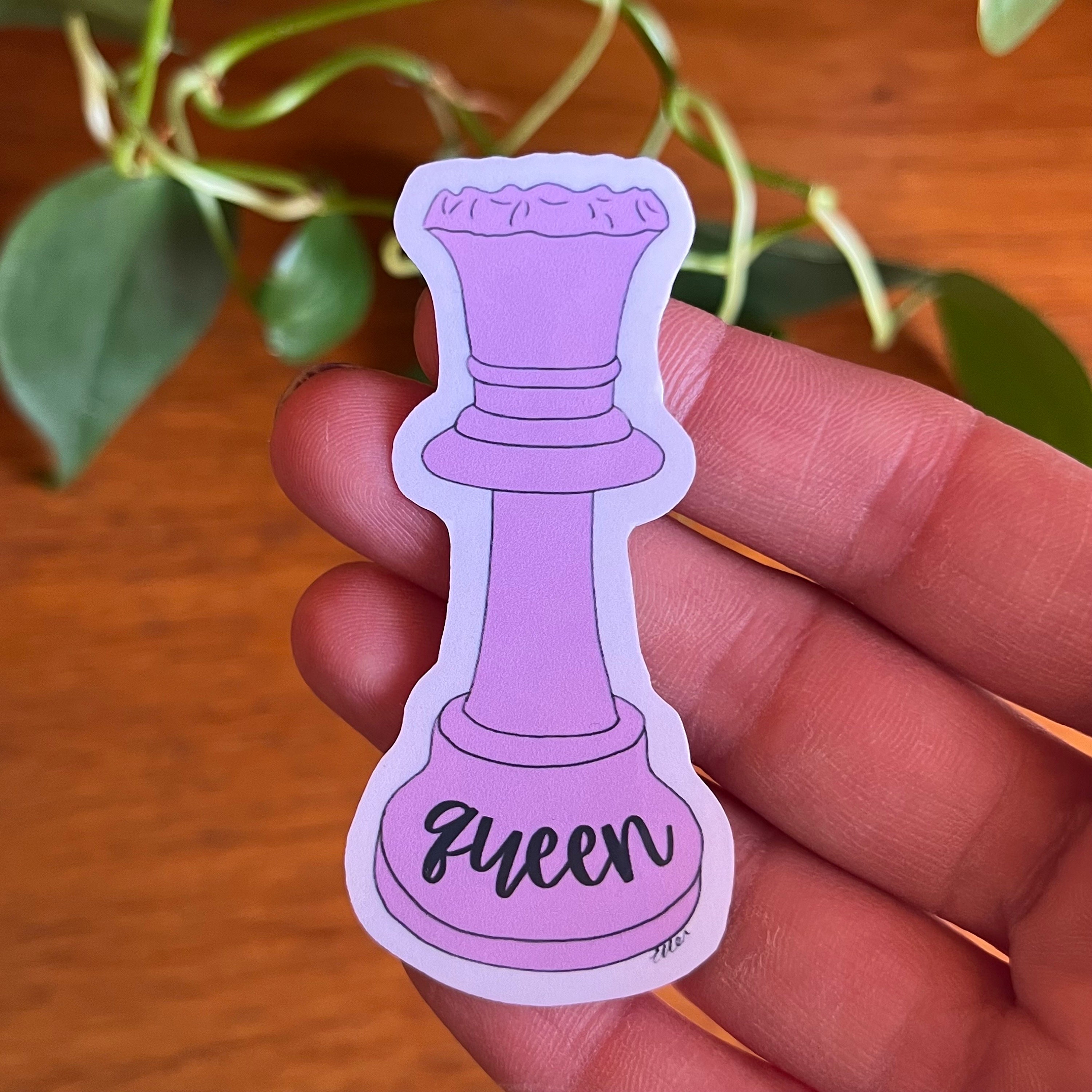 Queen Chess Sticker 7 Cm X 2.5 Cm Pink or Blue Ready to Ship Vinyl ...