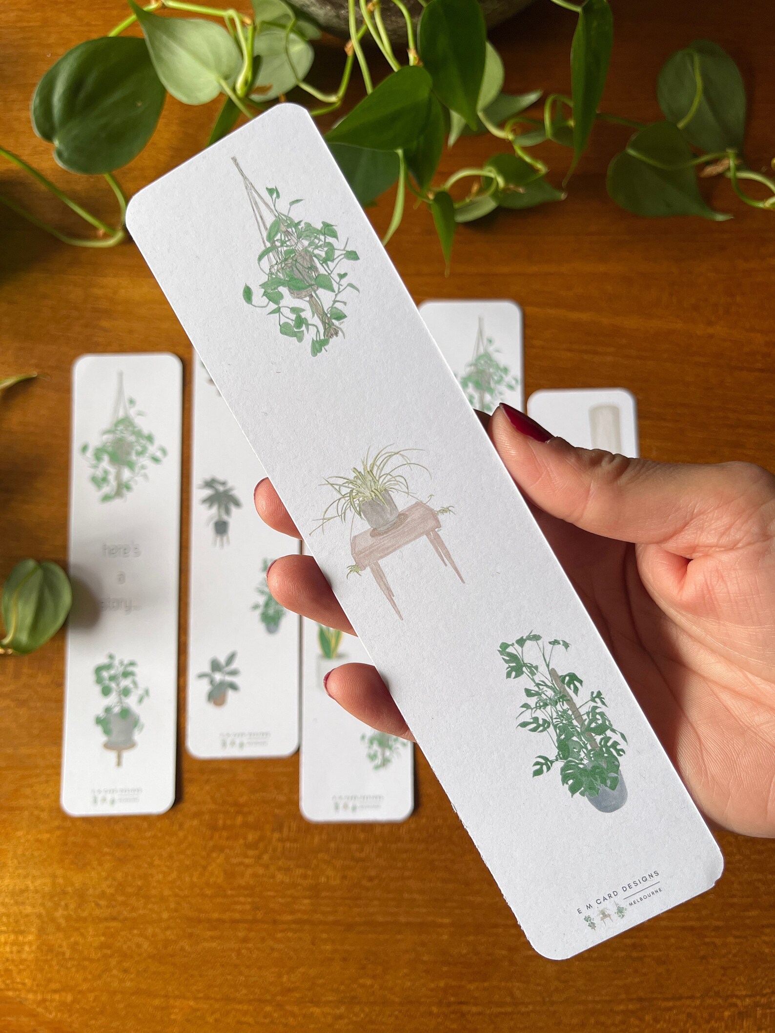 Indoor Plant Bookmarks Rubber Plant-pilea-pothos Ctenanthe - Etsy