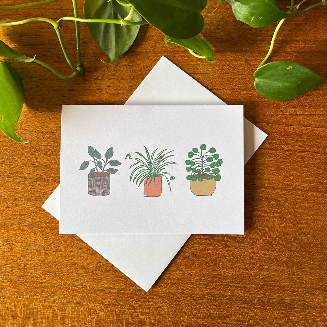 Indoor Plant Greeting Card for Any Occassion - Ready to Ship - Recycled ...