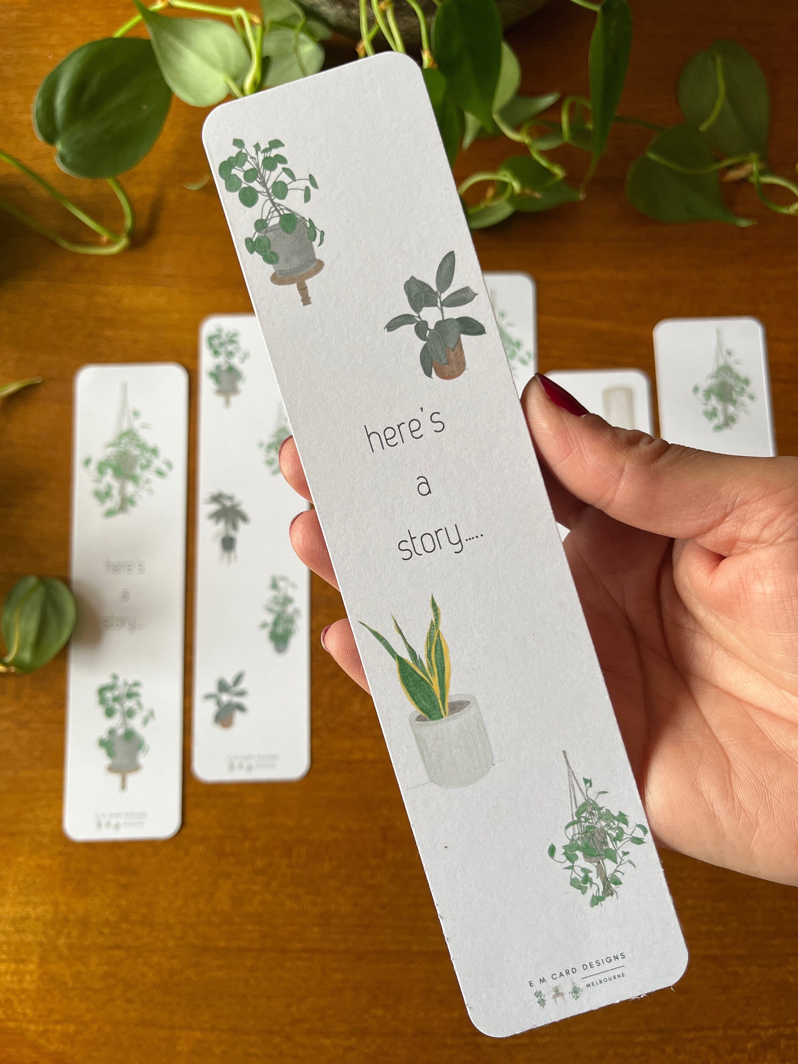 Indoor Plant Bookmarks Rubber Plant-pilea-pothos Ctenanthe - Etsy