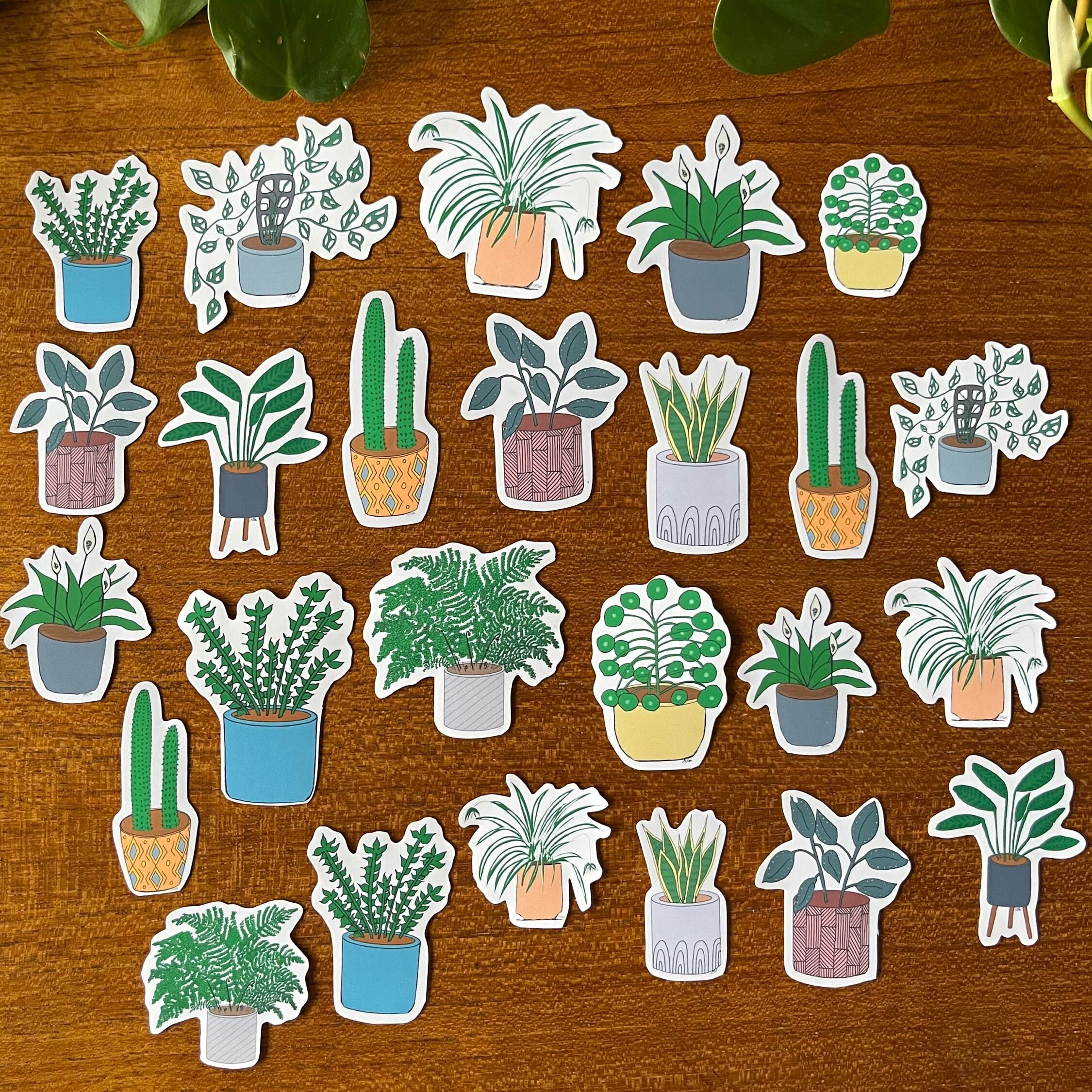 Potted Plant Stickers - Ready to Ship - Vinyl - Matt - Gloss - Free ...