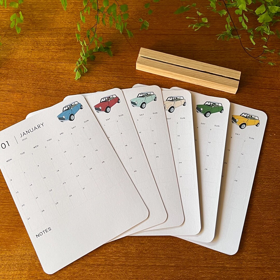 2025 Large Mini Cooper Mayfair Desk Calendar With Tasmanian Oak Stand ...