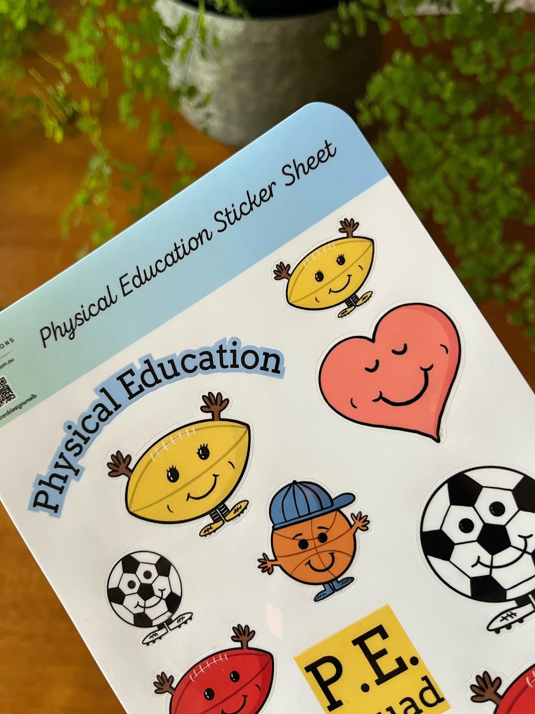 Physical Education PE Sport Sticker Sheet Ready to Ship Soccer Football ...