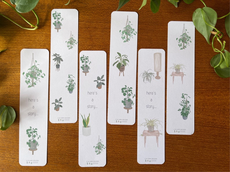 Indoor Plant Bookmarks Rubber Plant-pilea-pothos Ctenanthe - Etsy