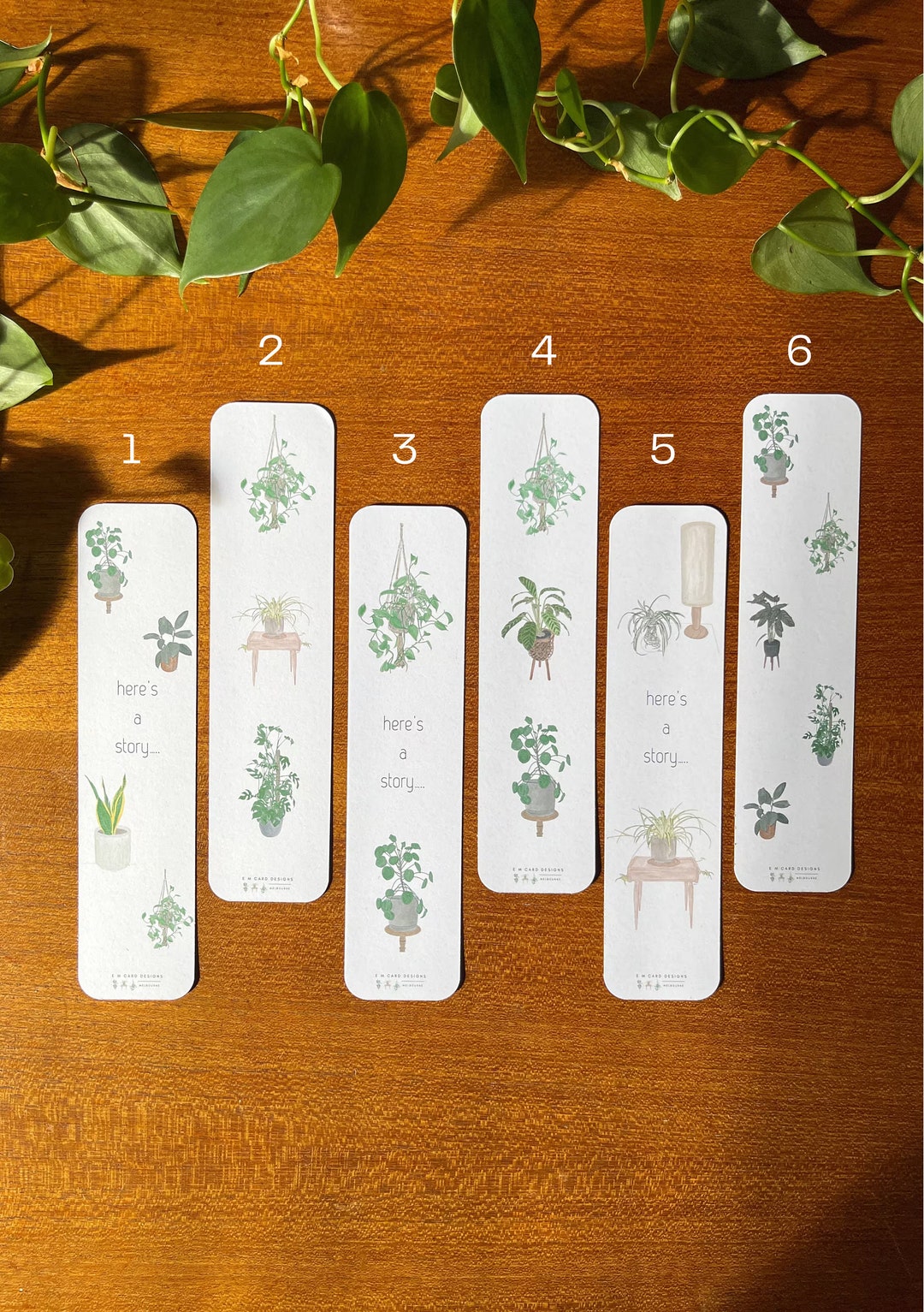 Pack X 3 / 6 Plant Bookmarks Rubber Plant Pilea - Etsy