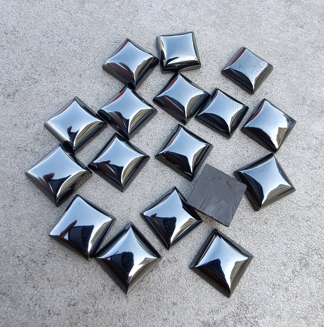 Natural Hematite Gun Metal Square Cabochon 6mm to 20mm Calibrated Loose ...