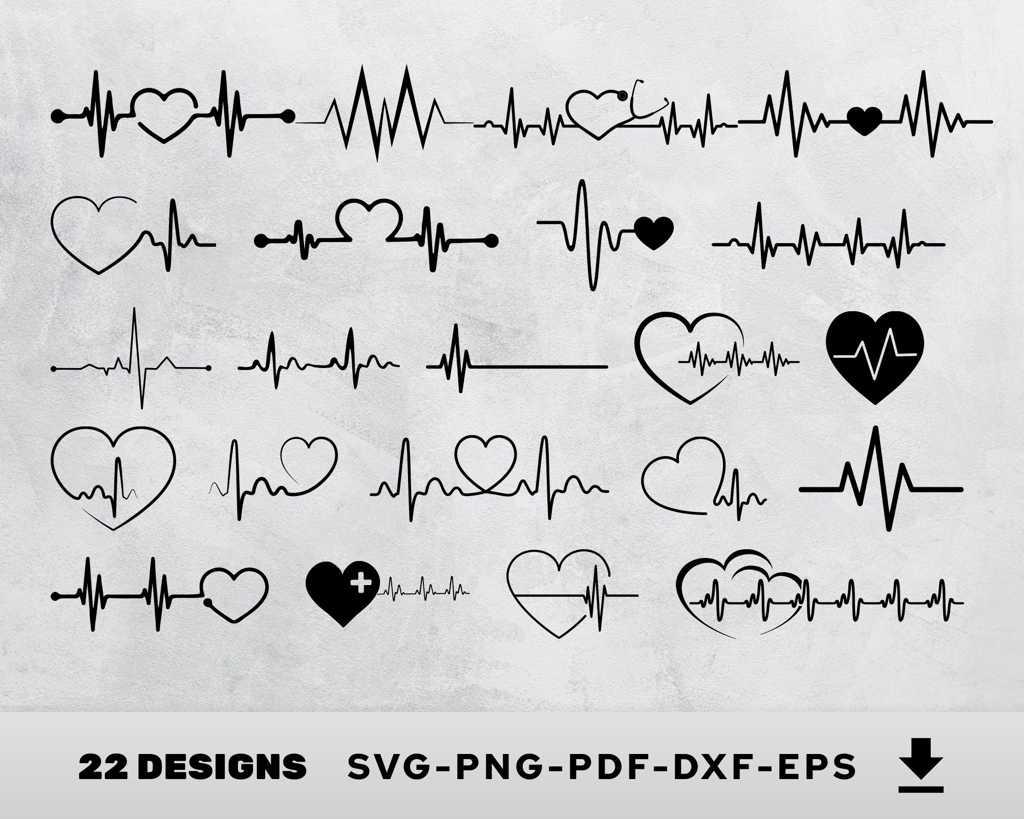 Heartbeat SVG Bundle Nurse Svg Ekg Svg Svg Files for | Etsy Australia