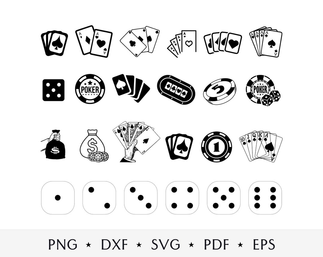 Casino SVG Bundle, Gambling Svg, Poker Clipart, Royal Flush Svg ...