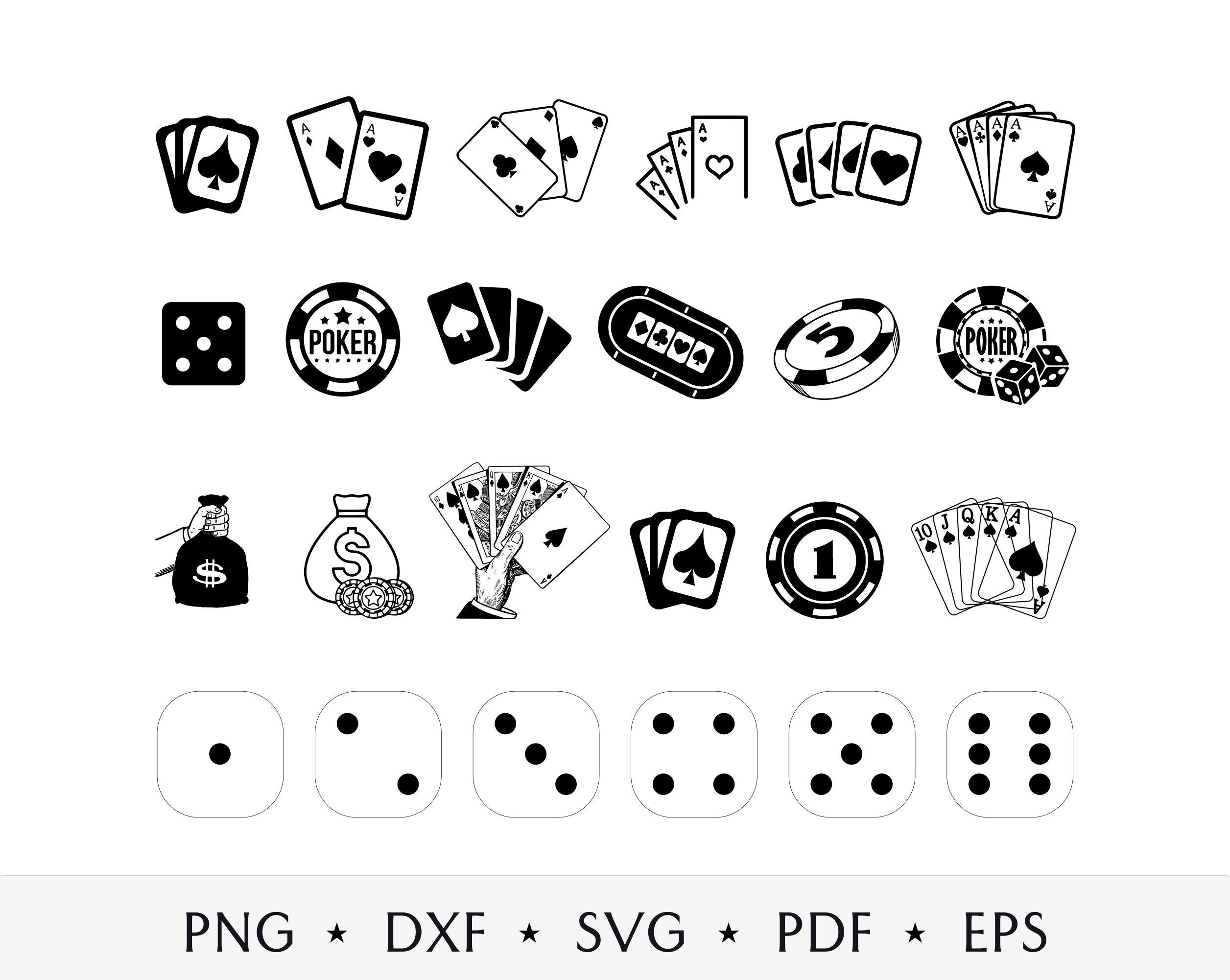 Gambling SVG Bundle, Casino SVG Design, Poker Clipart, Playing Cards ...