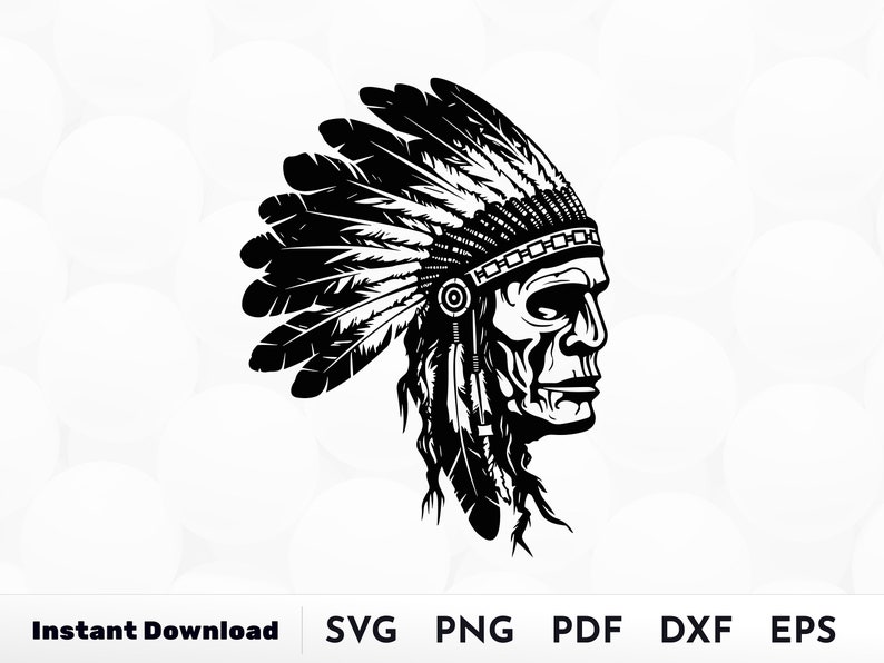 Indian Skull SVG Native American Skull Svg Skull Headdress - Etsy