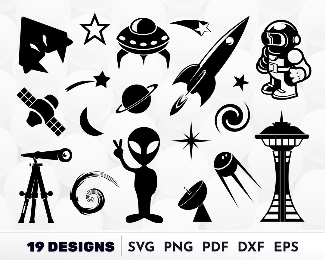 Astronaut SVG Bundle: Outer Space Clipart for DIY Crafts (digital ...