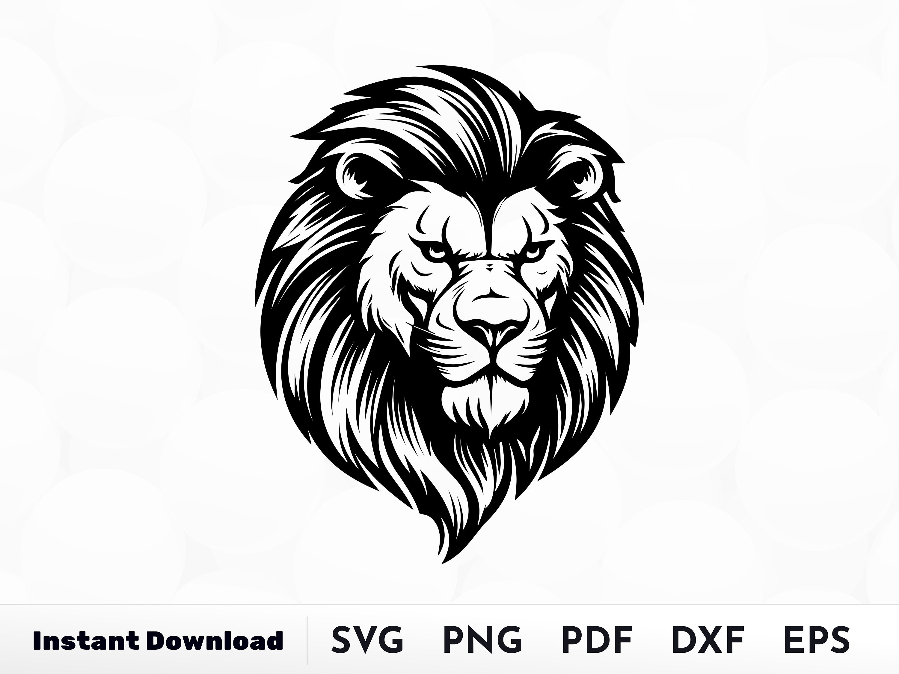 Brave Lion Head SVG, Lion Svg, Lion Head Silhouette Svg, Lion Face Svg ...