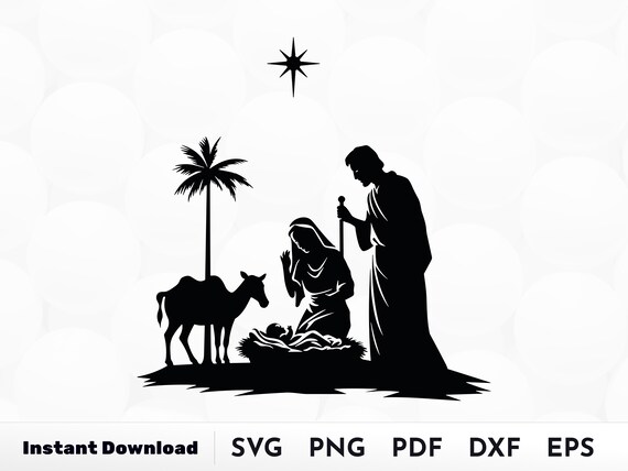 Silueta De La Natividad Clip Art Escena De La Natividad Svg, Jesús