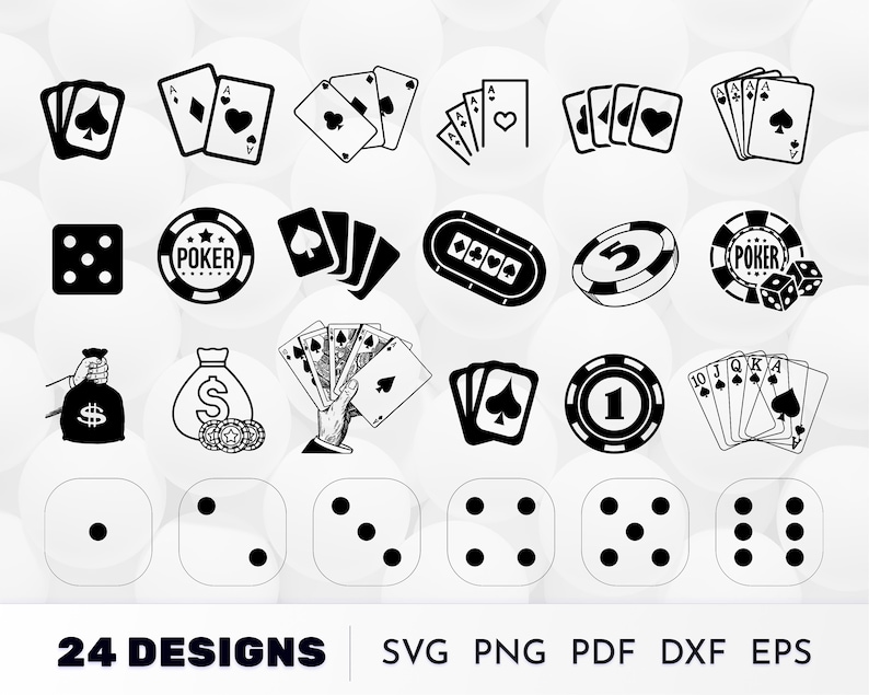 Casino SVG Bundle Gambling Svg Poker Clipart Royal Flush - Etsy