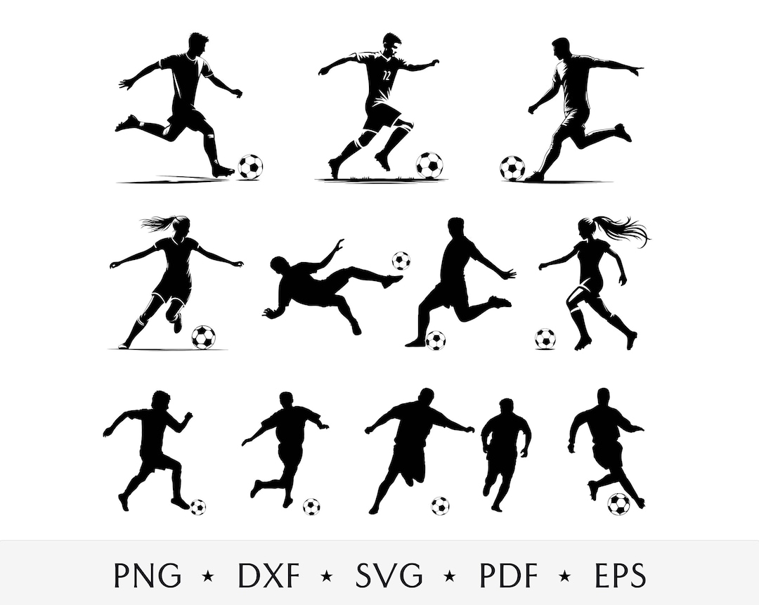 Soccer Player SVG Bundle, Soccer Player Svg, Soccer Svg, Football ...