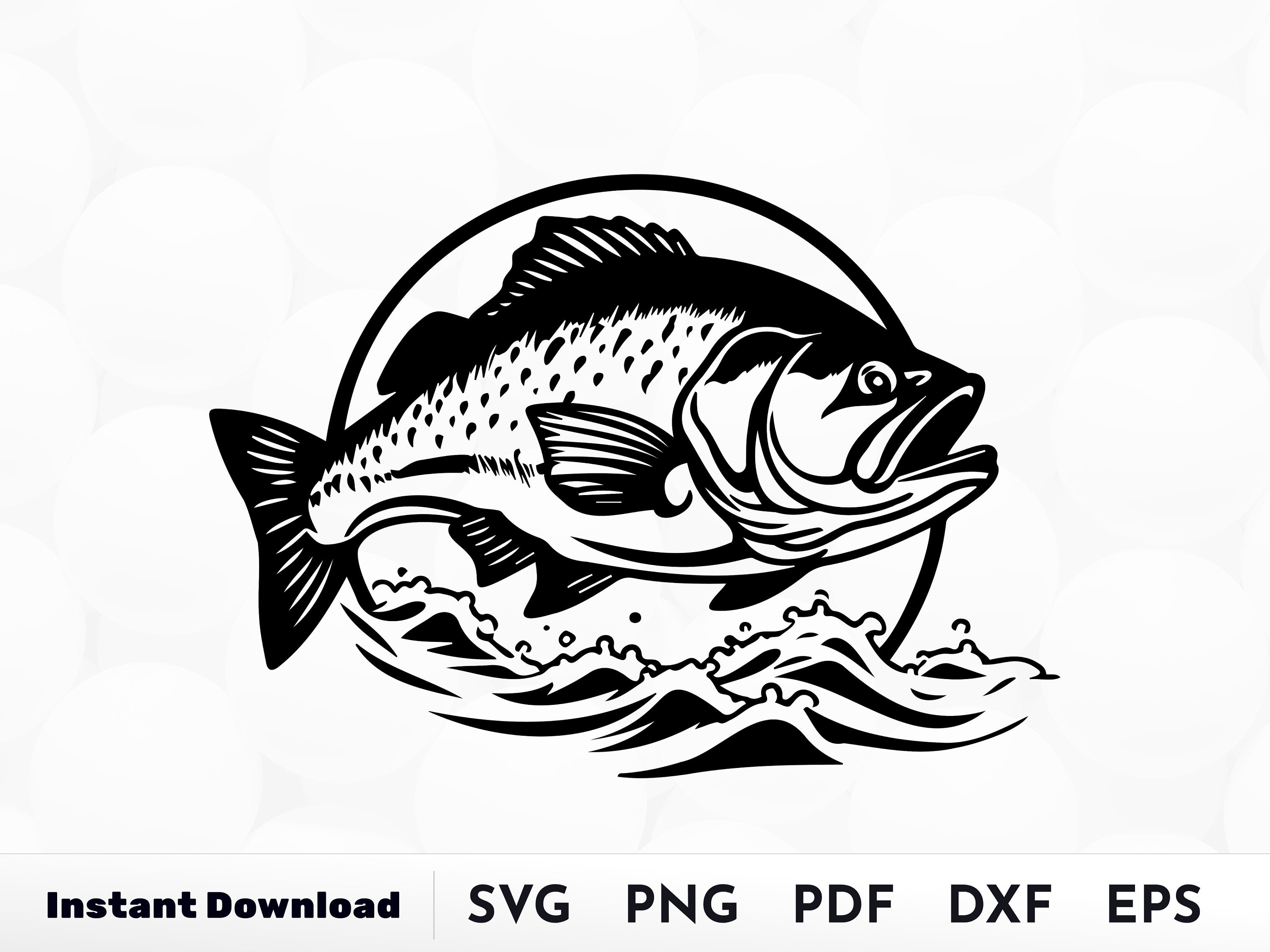 Bass Fishing SVG, Fishing Svg, Bass Fish Svg, Bass Clipart, Bass Vector ...