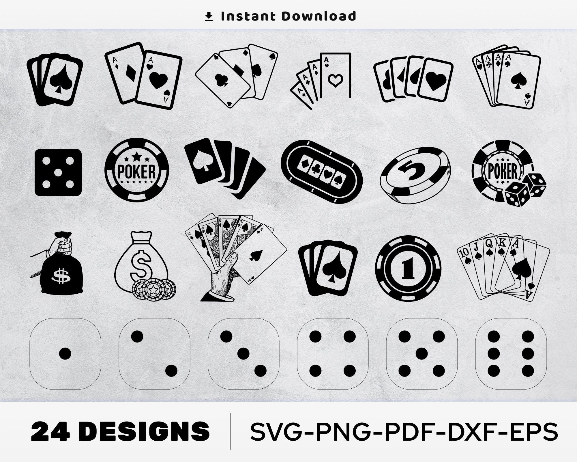 Gambling SVG Bundle Casino Svg Design Poker Clipart playing | Etsy