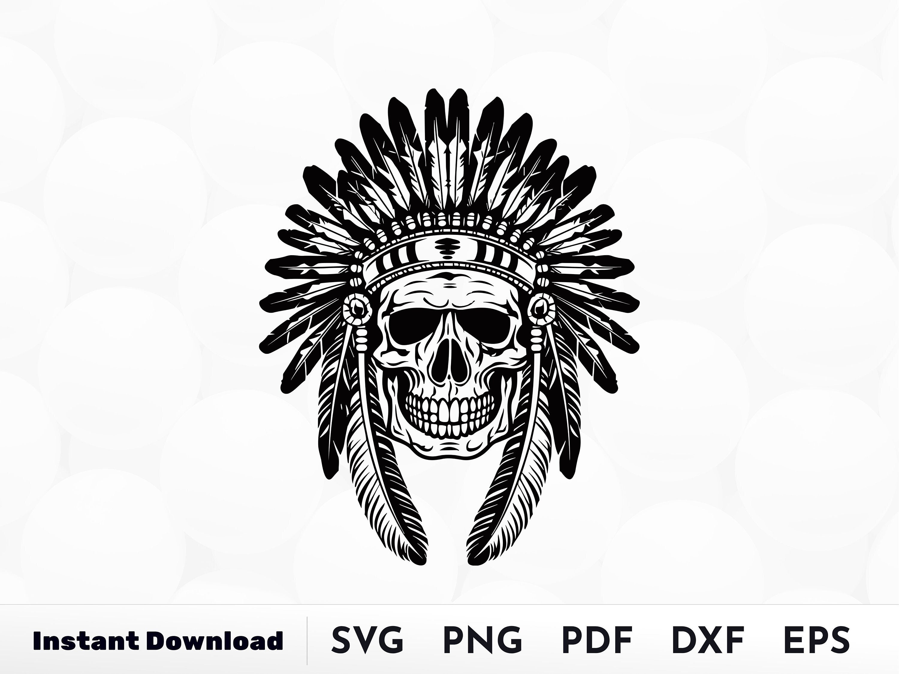 Native American Skull SVG Indian Chief Skull Dxf Apache - Etsy