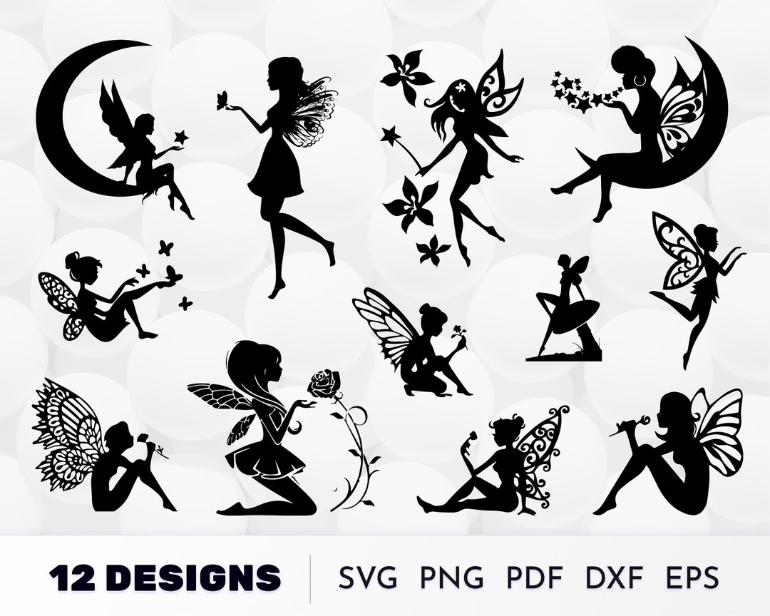 FEE SVG, Fee Silhouette, Zahn Fee svg, Fee Clipart, svg-Dateien für ...