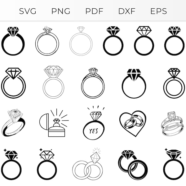 Diamond Ring Svg - Etsy