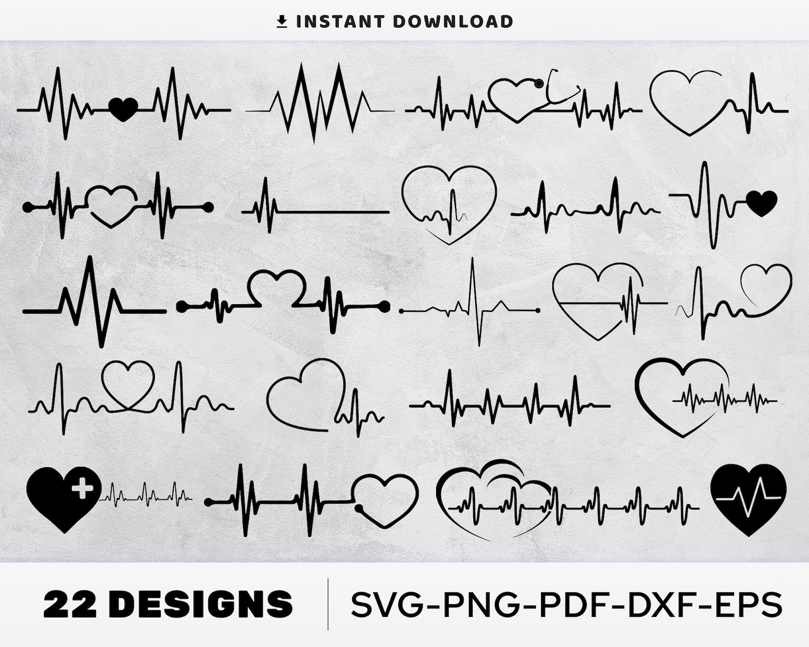 Heartbeat SVG Bundle Nurse Svg Ekg Svg Svg Files for | Etsy