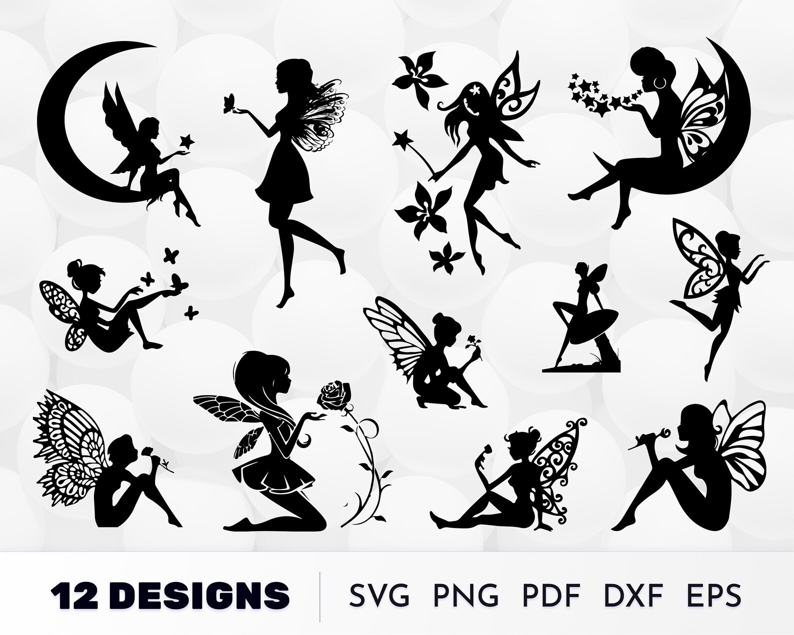 Silueta de hadas SVG, Tinkerbell PNG, imágenes prediseñadas de hadas ...