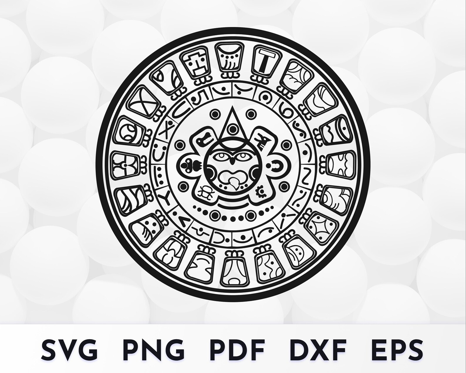Mayan Calendar SVG, Maya Svg, Sun Stone Svg, Mayan Calendar Tzolkin ...
