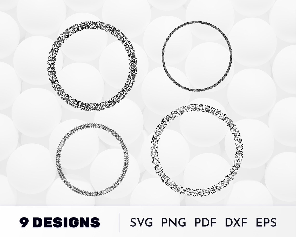 Circle Frame SVG Circle Monogram Frame Svg Circle Svg - Etsy