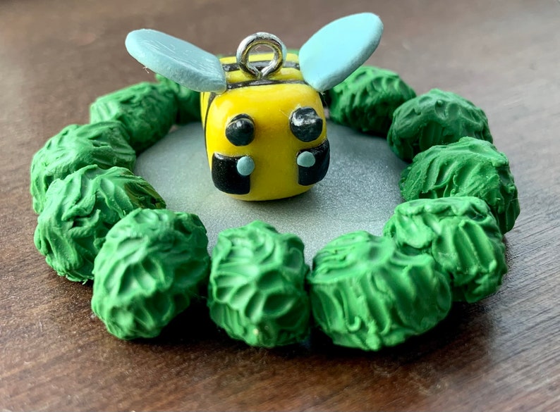 Polymer Clay Minecraft Bee Charm - Etsy