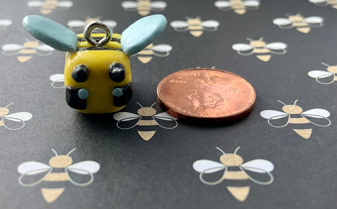 Polymer Clay Minecraft Bee Charm - Etsy