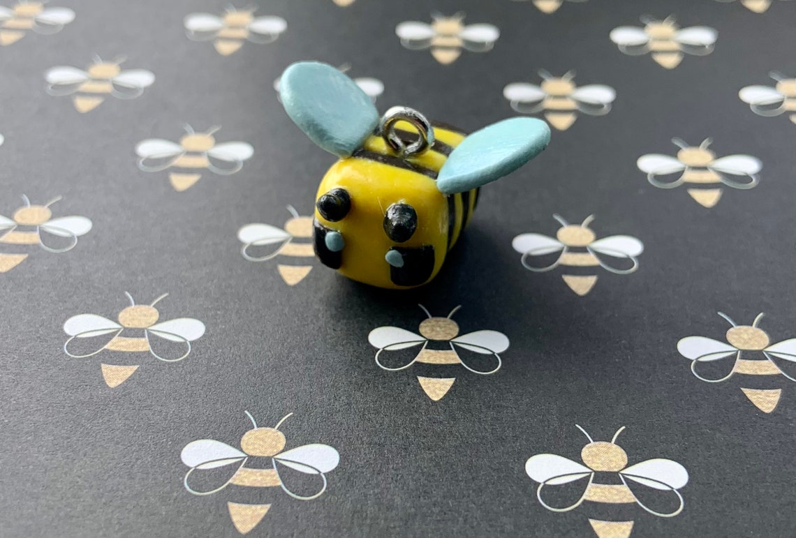 Polymer Clay Minecraft Bee Charm - Etsy