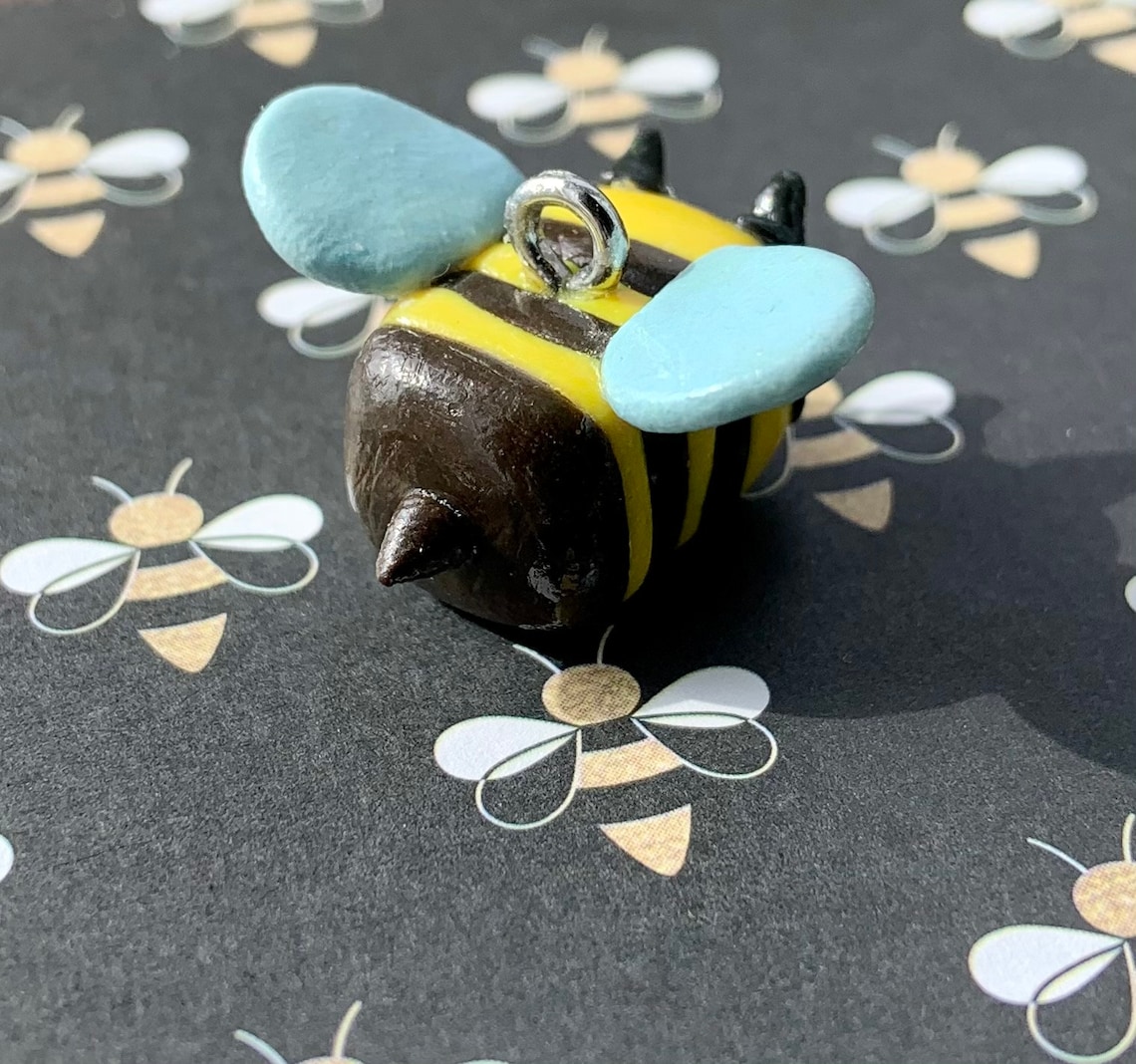 Polymer Clay Minecraft Bee Charm - Etsy