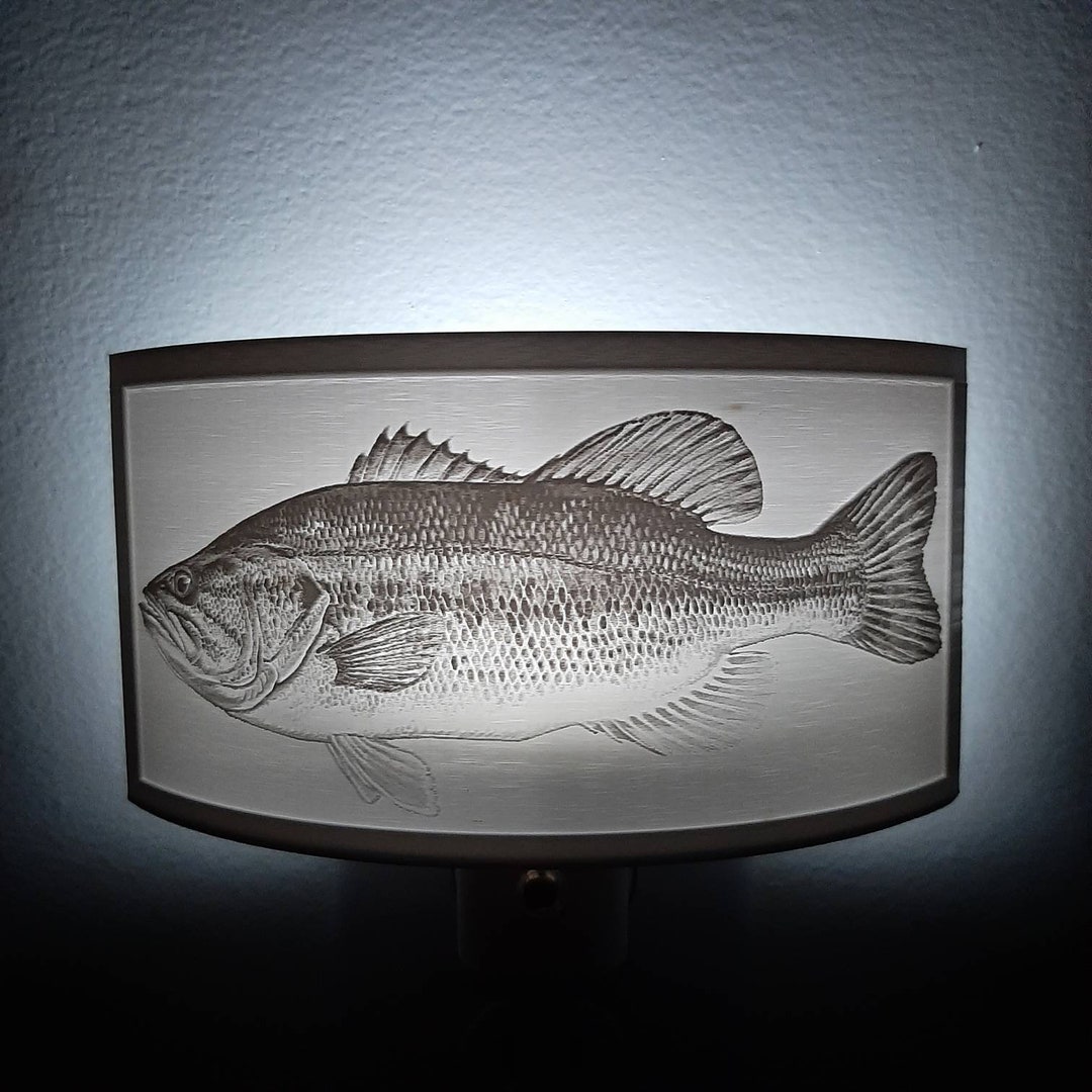 Largemouth Bass Fish Night Light Fisherman Night Light Bass Fishing ...