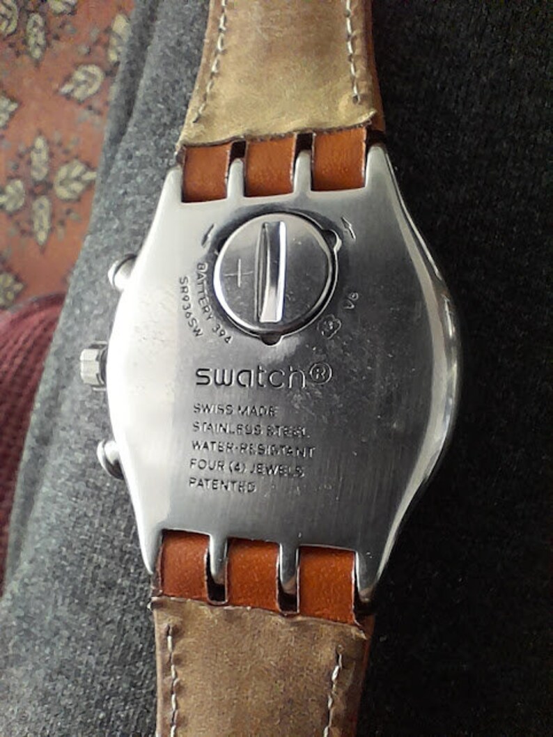Unwanted Gift, Swatch Irony Chrono, Steel Body,leather Strap. - Etsy
