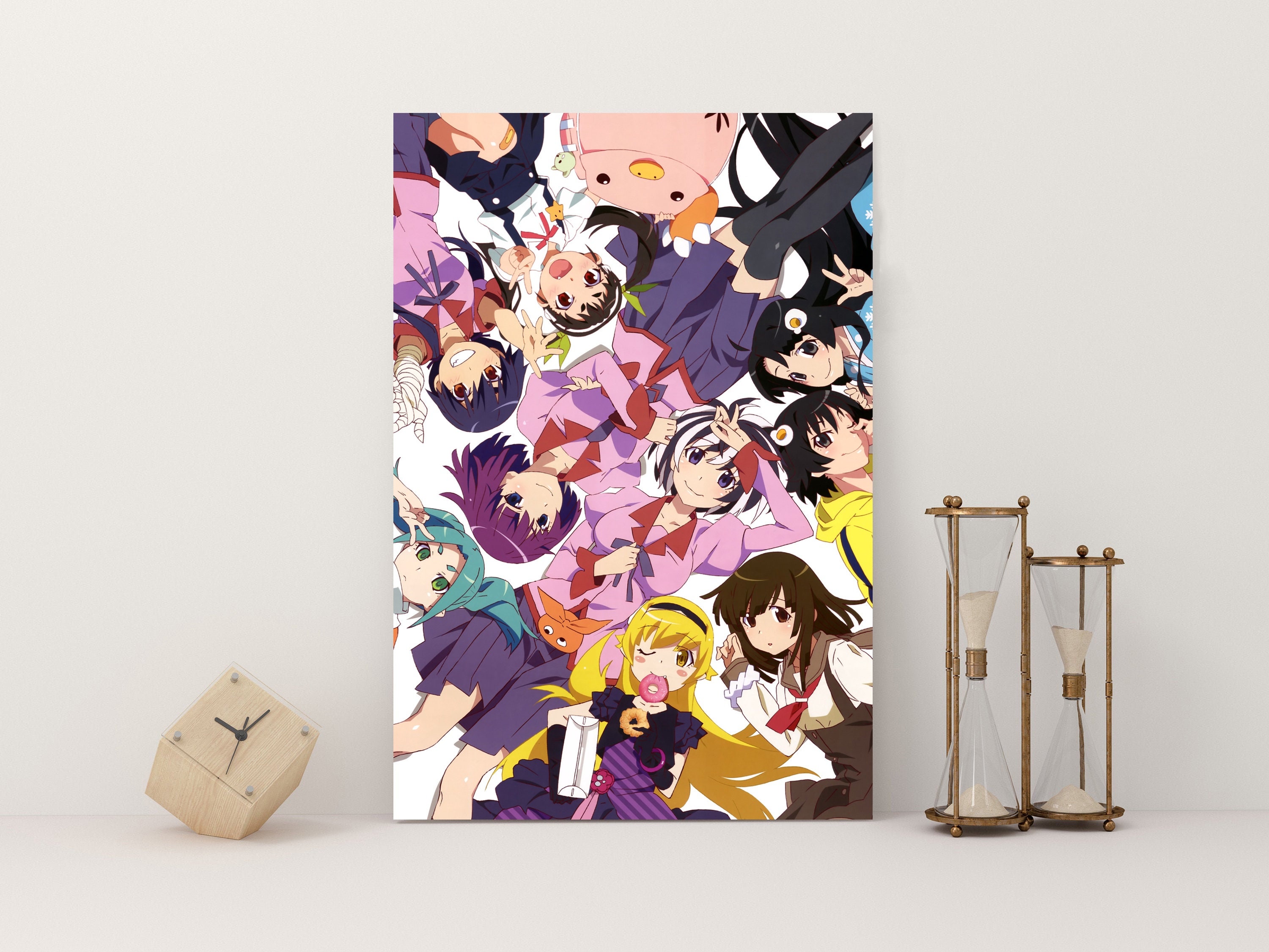 Prints Bakemonogatari art decorated canvas poster no frame Giclée etna ...
