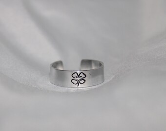Four Leaf Clover Ring Adjustable Wrap Style Handcrafted by Doctor Gus Beautiful Antique Inspired ...