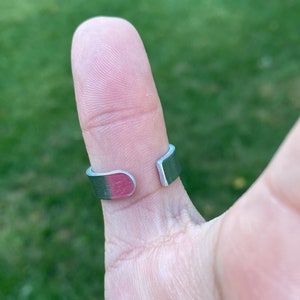 Fine Line Hand Stamped Ring Adjustable - Etsy