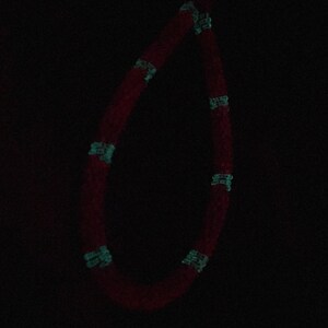 Native Made Beaded Frosted Neon Keychain Wristlet W/ Glow in the Dark ...