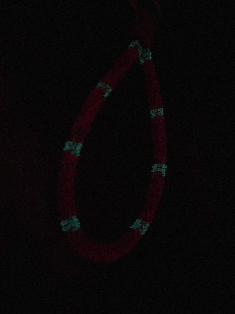 Native Made Beaded Frosted Neon Keychain Wristlet W/ Glow in the Dark ...