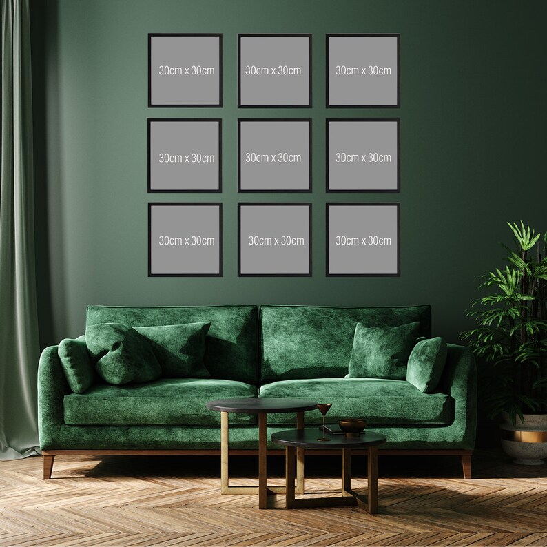 Gallery Wall Set of 9 Square Picture Frames 33x33cm Frames | Etsy