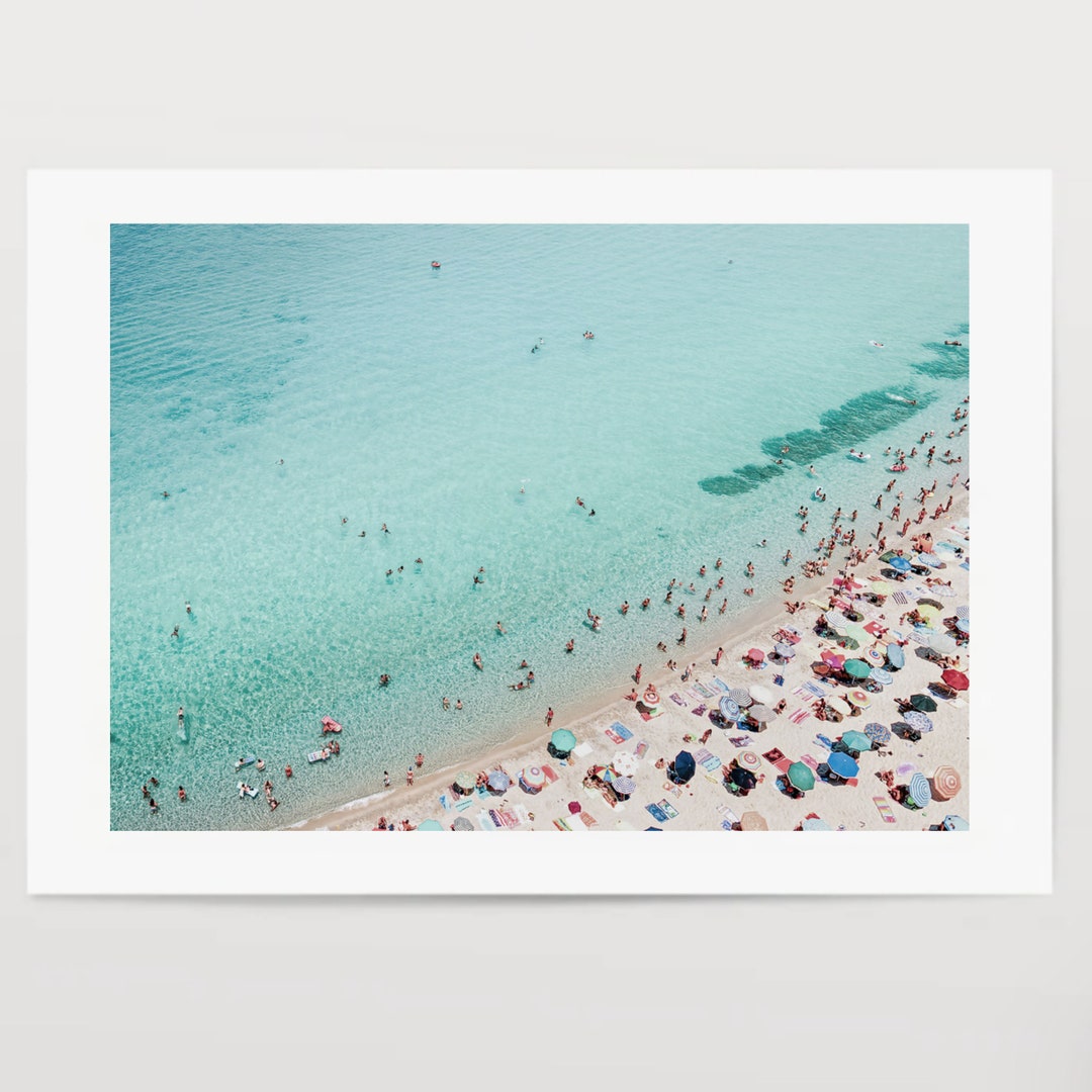 Busy Beach POSTER Gift for Art Lovers, Office Decor, Home Styling, Art ...