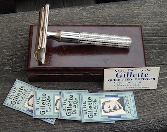 1930s British Gillette NEW 7 O'clock Flat Bottom Vintage Safety Razor ...