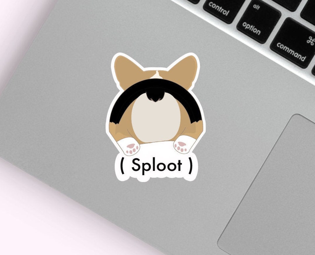 Tri Corgi Sploot Sticker for Laptop Hydroflask Yeti Waterbottle Phone ...